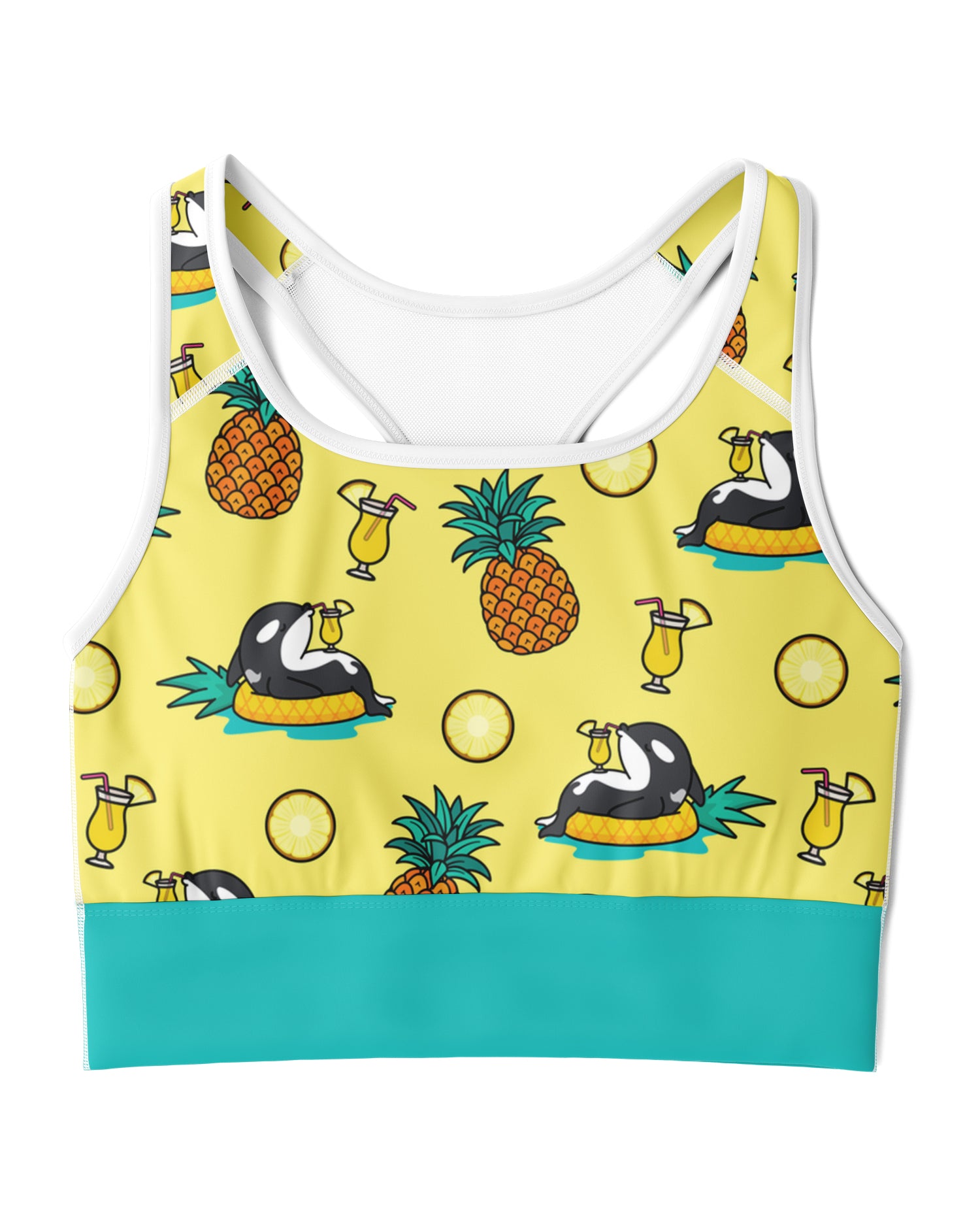 Chiller Whale Pineapple Sports Bra | All Everything Dolphin